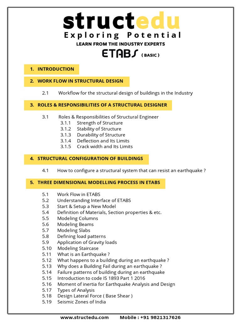 Structural Design of Buildings Using ETABS (BASIC) | PDF | Beam ...