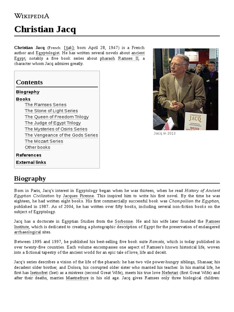 Christian Jacq ( | PDF | Ancient Egypt | Archaeology