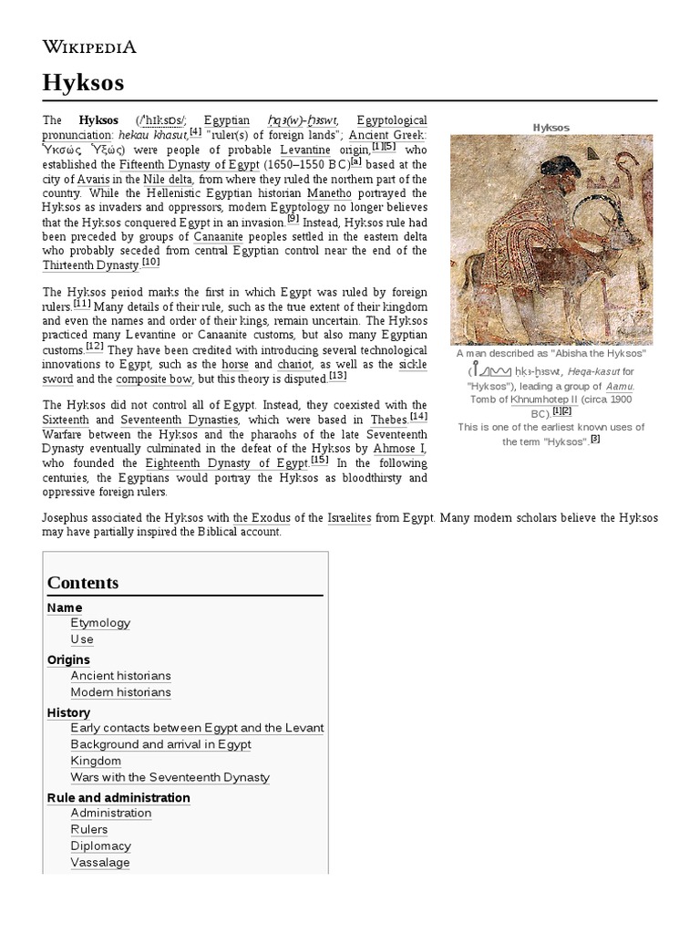 Hyksos | PDF | Thebes | Ancient Egypt