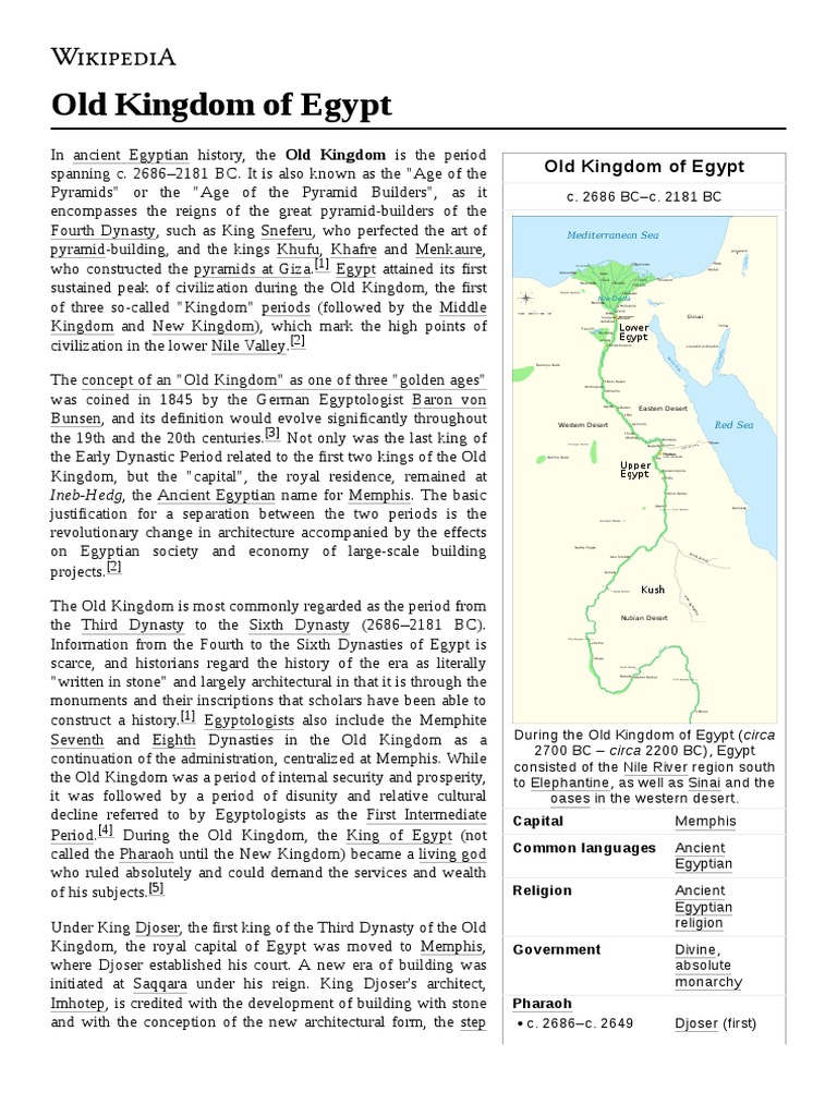 Old Kingdom of Egypt | PDF | Egyptian Pyramids | Ancient Egyptians