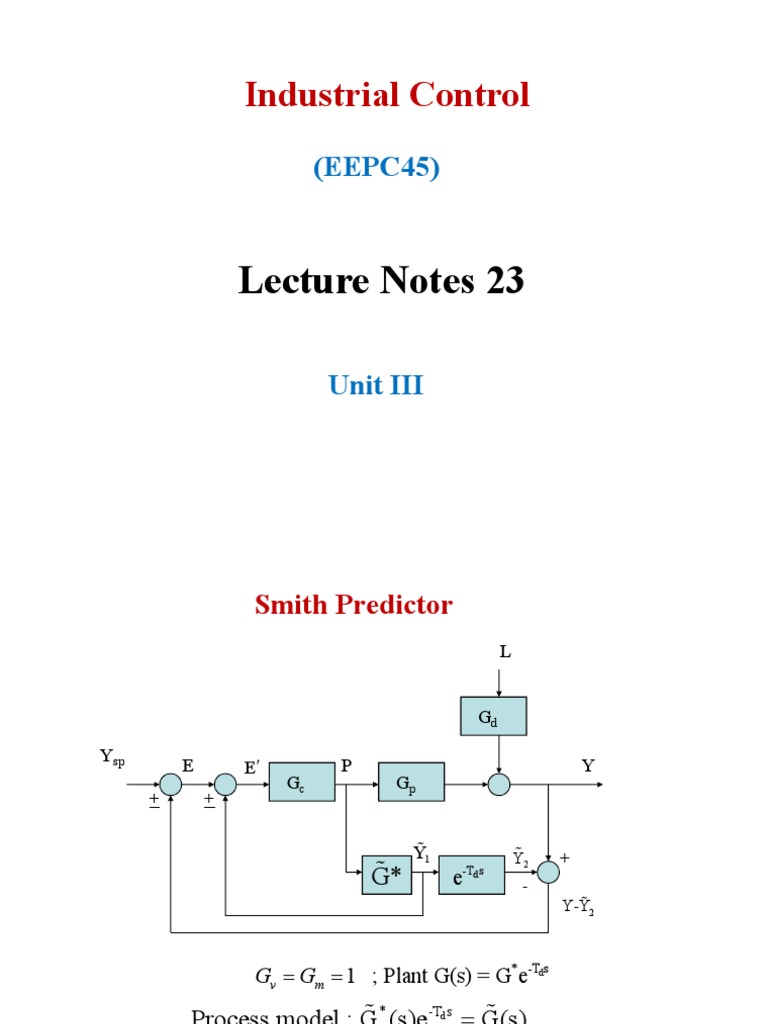 Lecture - 23 Industrial Control PDF | PDF | Control Theory | Cybernetics
