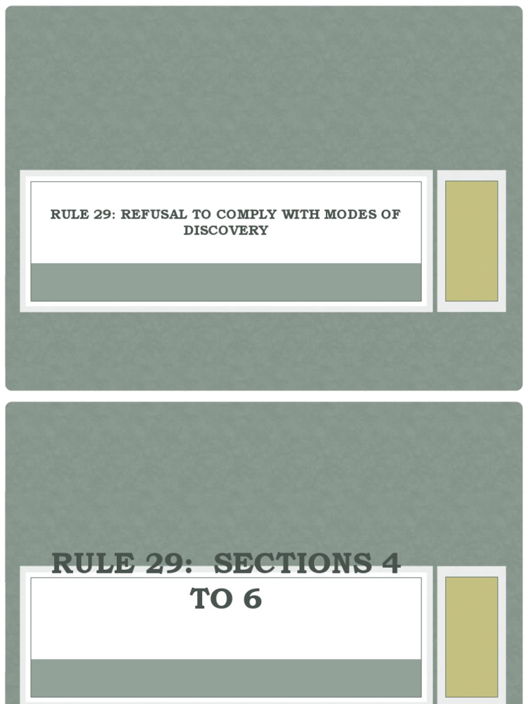 Rule 29 - Sections 4-6 | PDF | Default Judgment | Discovery (Law)