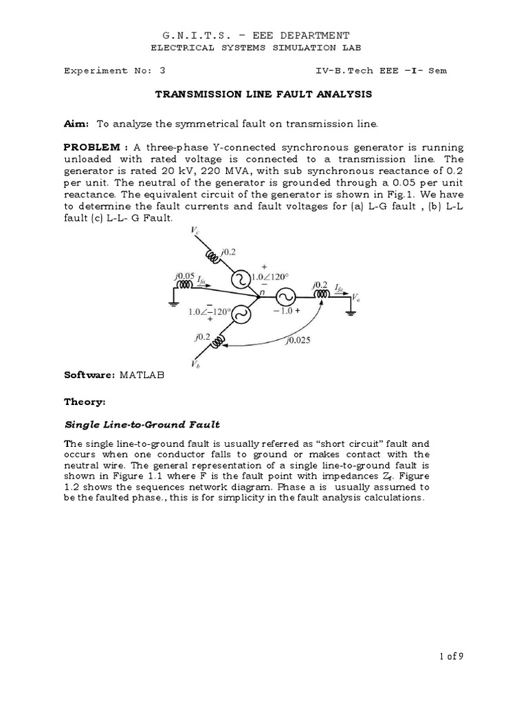 Line-to-Line Fault Analysis in Power Systems | PDF | Electrical ...