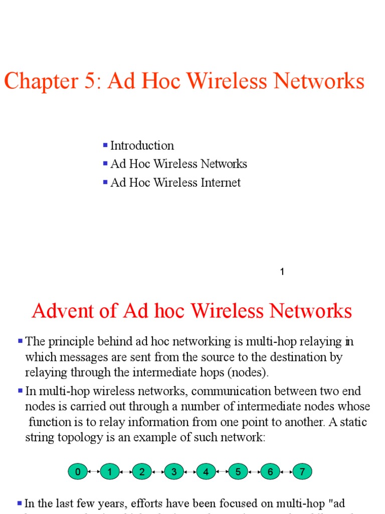 Ad Hoc Wireless Networks Ad Hoc Wireless Internet | PDF | Wireless Ad Hoc Network | Computer Network