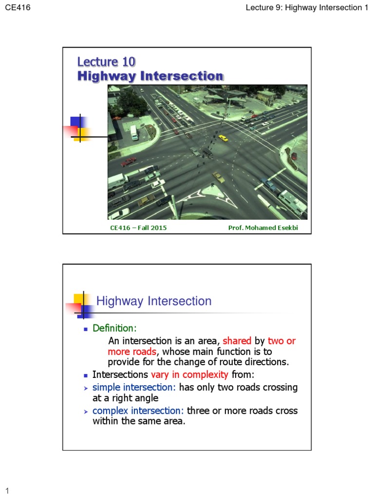 Highway Intersection: Definition | PDF | Traffic | Intersection (Road)