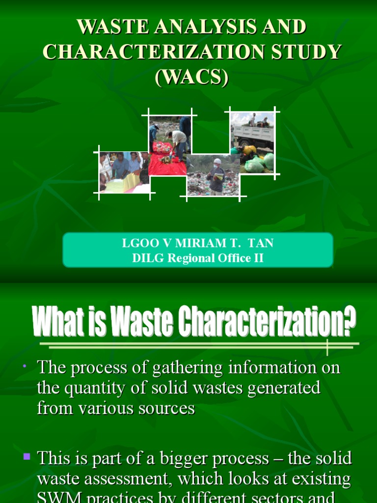 Waste Analysis and Characterization Study (WACS) | Download Free PDF ...