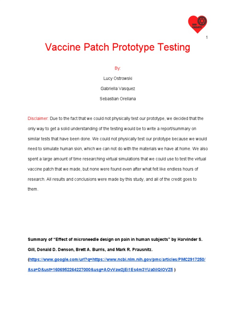 Prototype Testing Report | PDF | Pain | Experiment