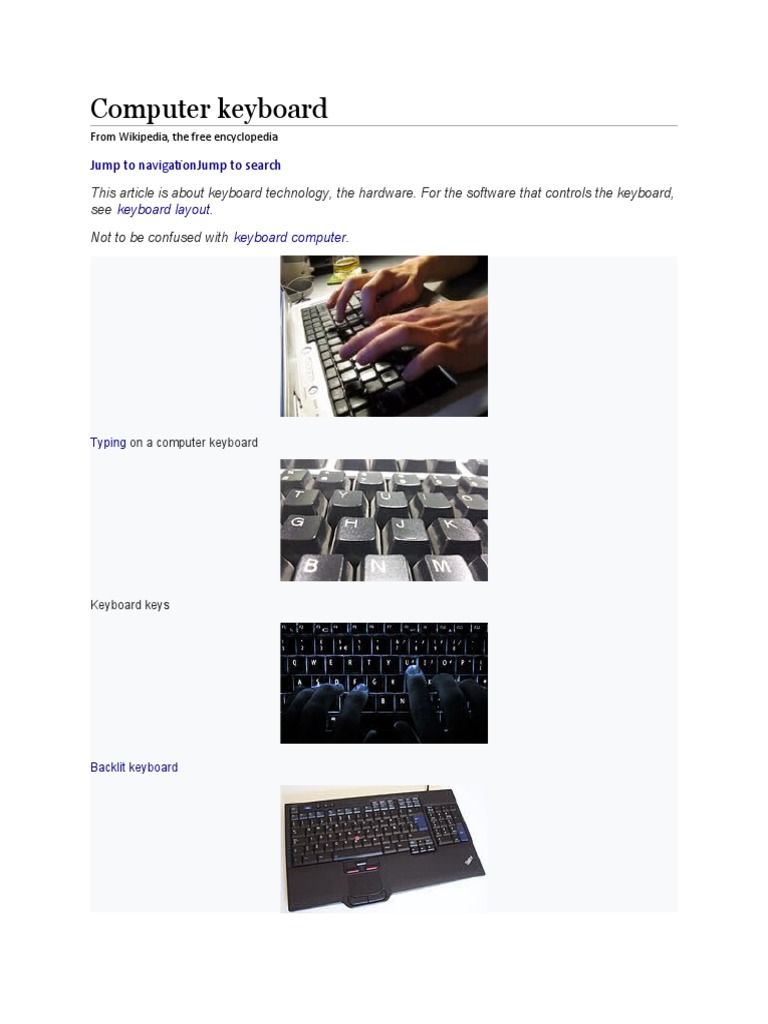 Computer Keyboard: Jump To Navigationjump To Search | PDF | Computer ...