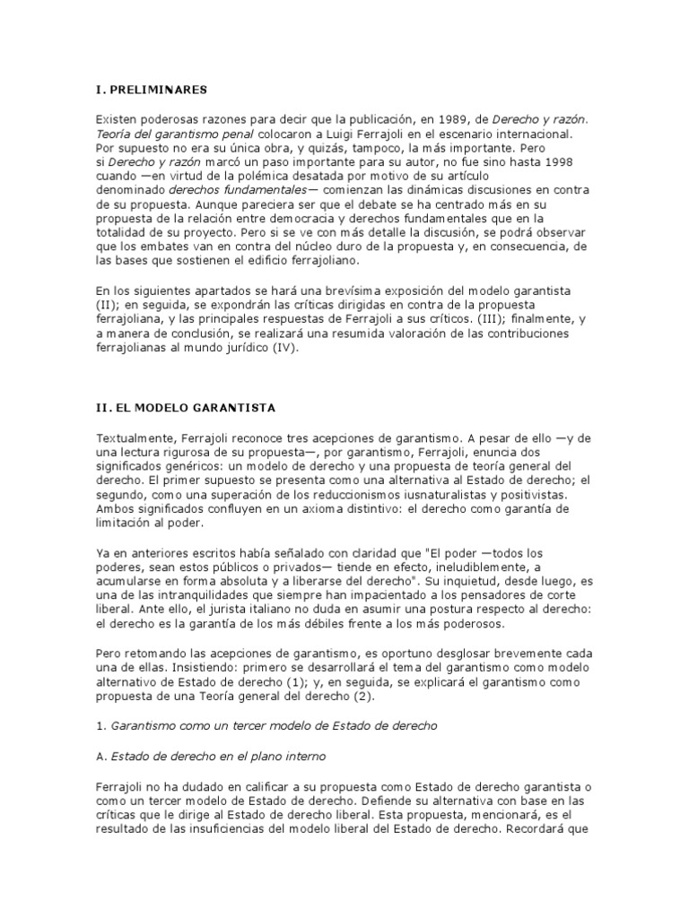 Críticas y Defensa del Garantismo de Ferrajoli | PDF | Democracia ...