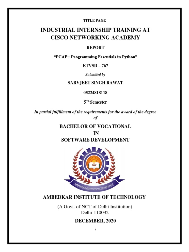 PYTHON Training Report PDF | PDF | Scope (Computer Science) | Parameter (Computer Programming)