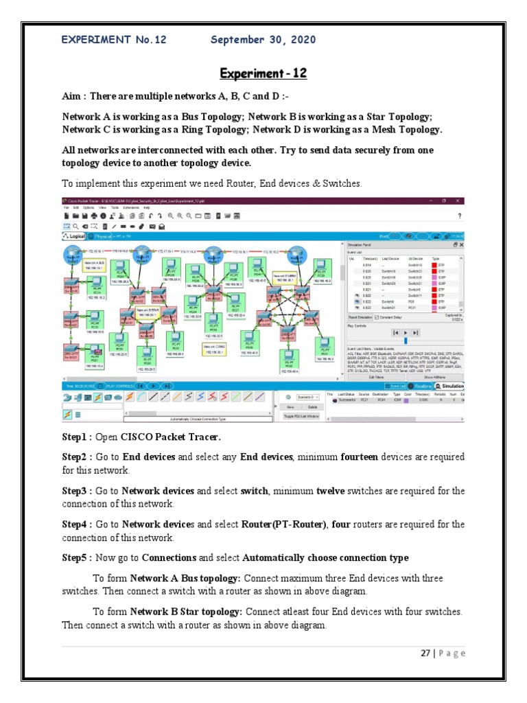 Experiment No.12 | PDF | Network Topology | Ip Address