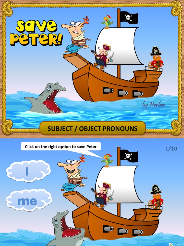 Save Peter Subjectobject Pronouns Fun Activities Games Games - 80470 | PDF