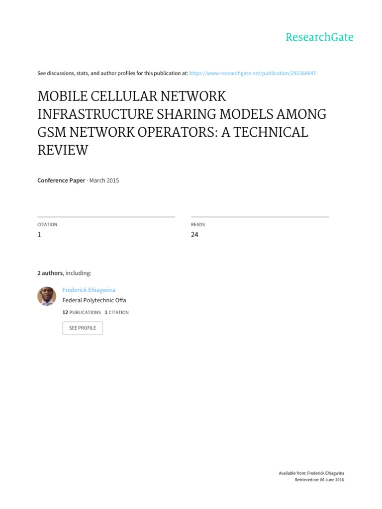 Mobile Cellular Network Infrastructure S PDF | PDF | Cellular Network ...