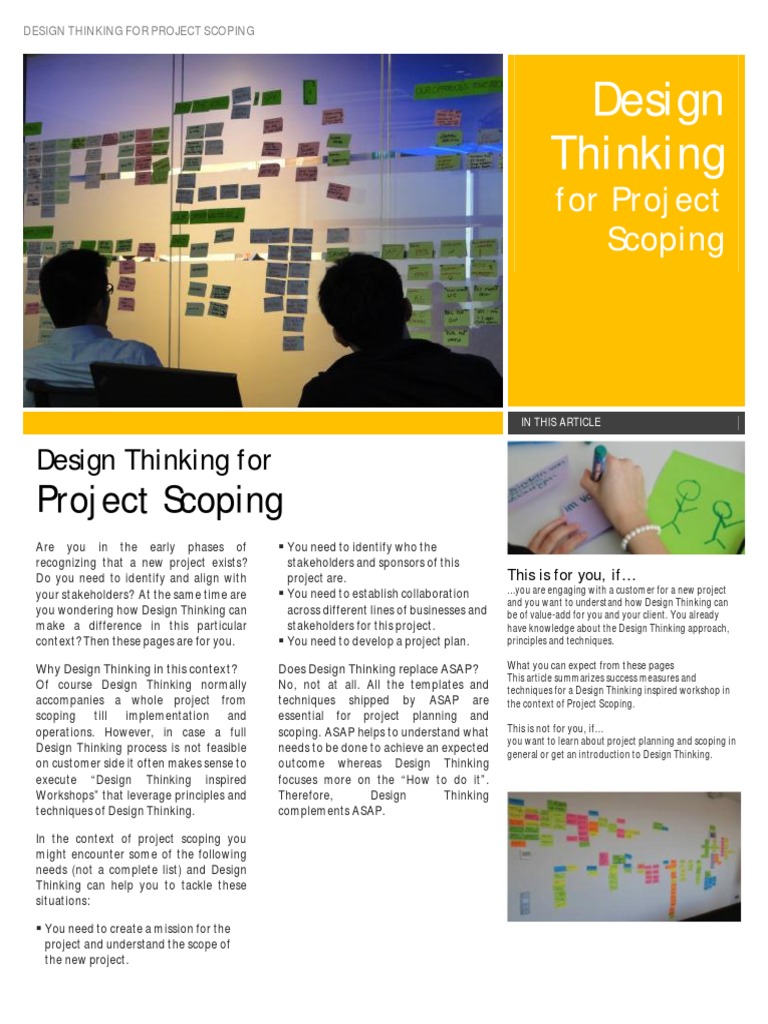 Design Thinking: Project Scoping | PDF | Design Thinking | Design