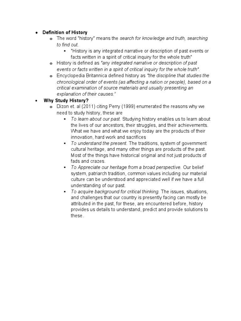 Understanding the Study of History: Definitions, Sources, and Methods ...