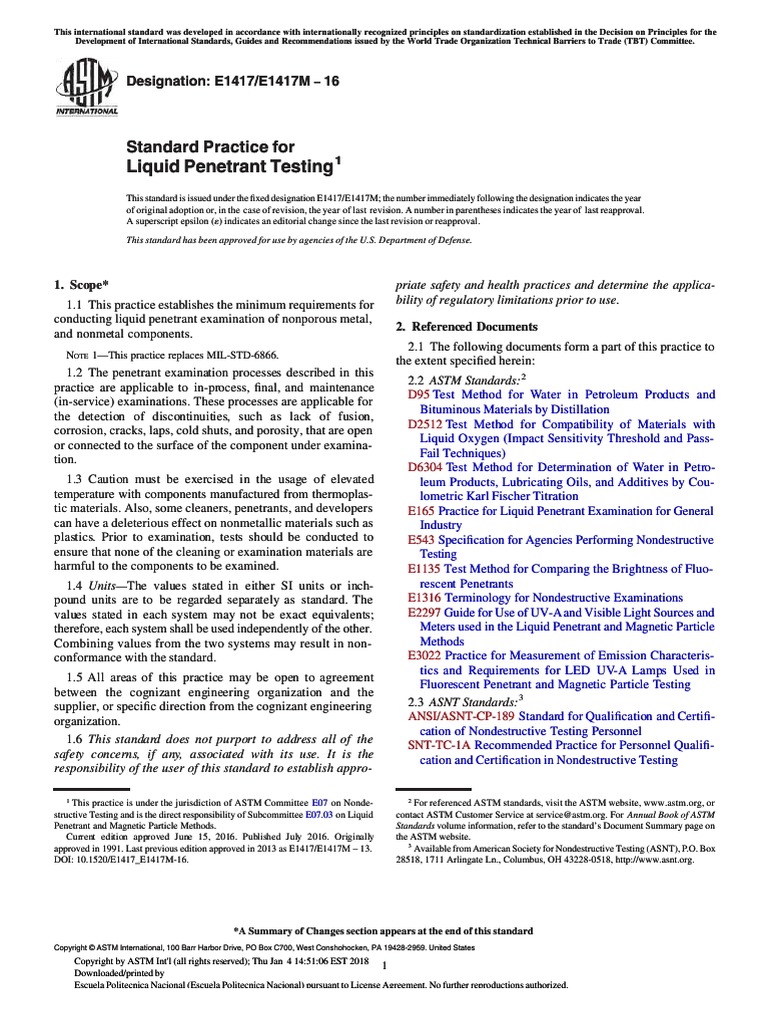 Qdoc - Tips - Astm E1417 E1417m 16 Standard Practice For Liquid | PDF ...