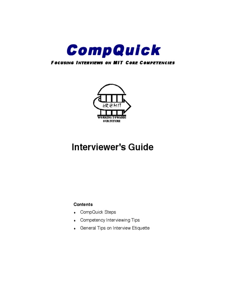C C C Coooom M M MPPPPQ Q Q Quuuuiiiicccckkkk: Interviewer'S Guide | PDF | Competence (Human ...