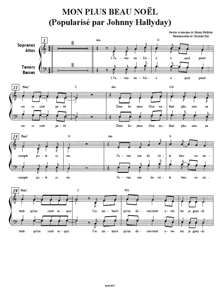 Mon Plus Beau Noel SATB Halliday Extract PDF | PDF