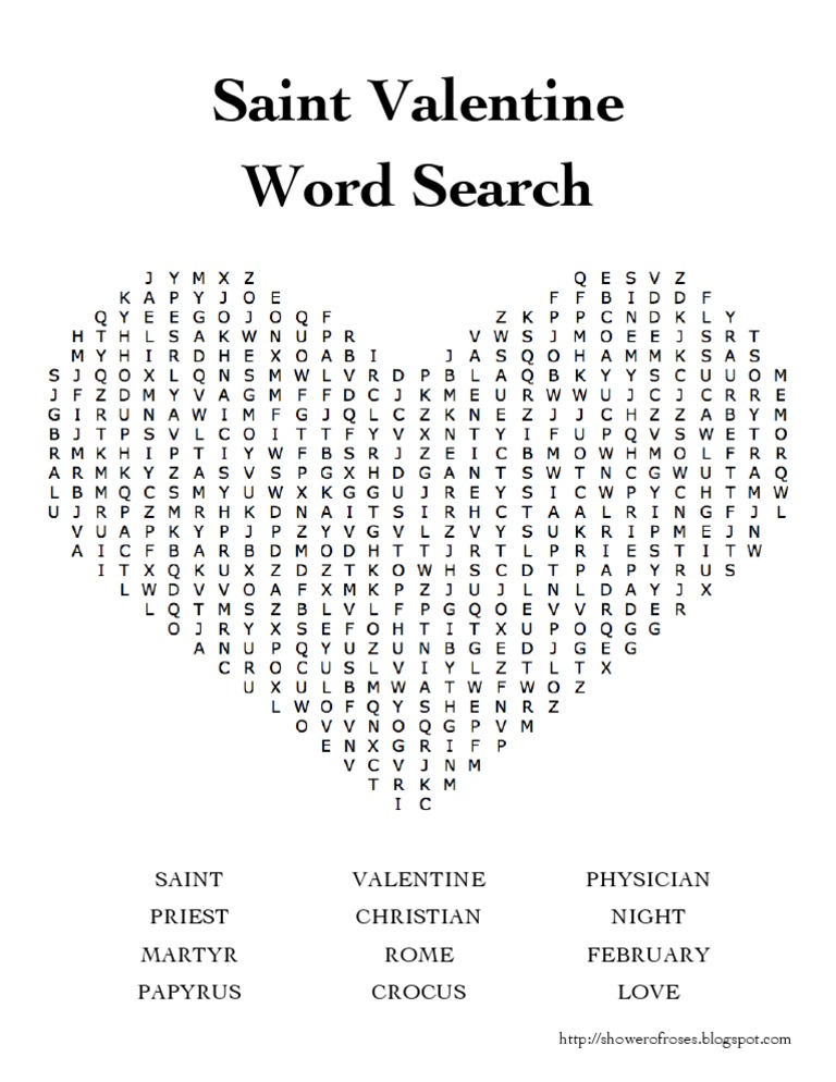 Saint Valentine Word Search | PDF