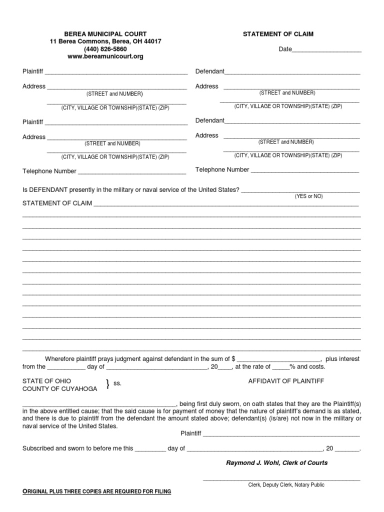 Berea Municipal Court 11 Berea Commons, Berea, OH 44017 (440) 826-5860 ...