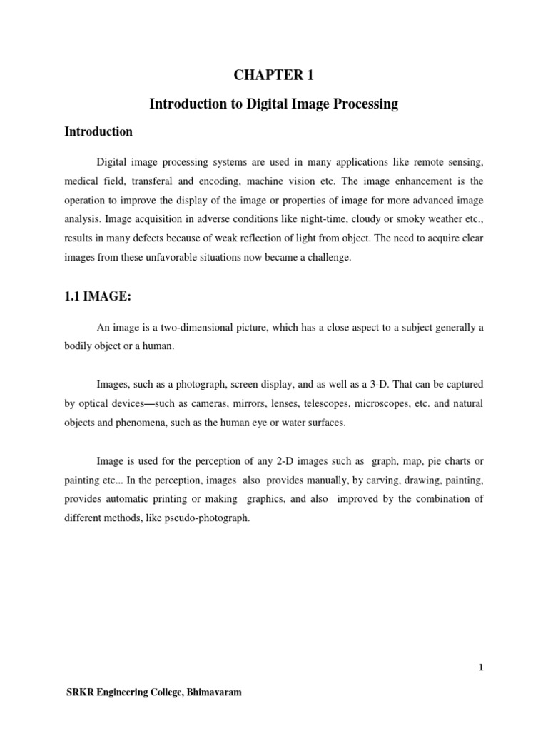 Introduction To Digital Image Processing: 1 SRKR Engineering College, Bhimavaram | PDF | Image ...