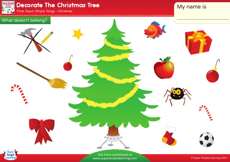 Christmas Tree Decoration Worksheet | PDF