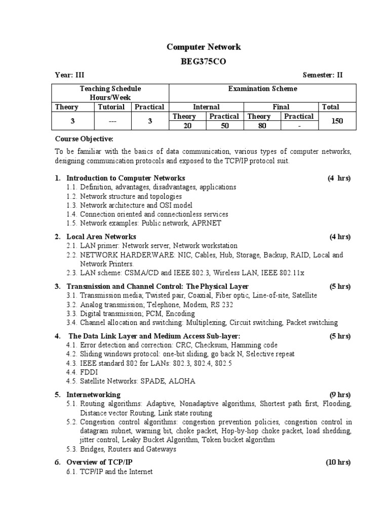 Computer Network | PDF | Internet Protocol Suite | Computer Network