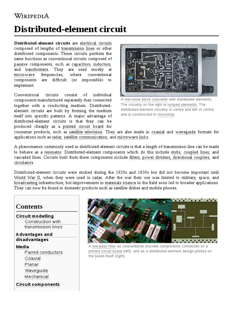 Distributed-Element Circuit PDF | Download Free PDF | Amplifier | Telecommunications Engineering