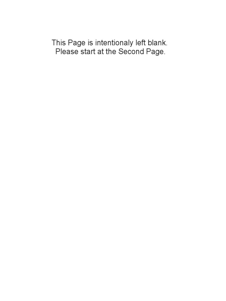 This Page Is Intentionaly Left Blank. Please Start at The Second Page ...