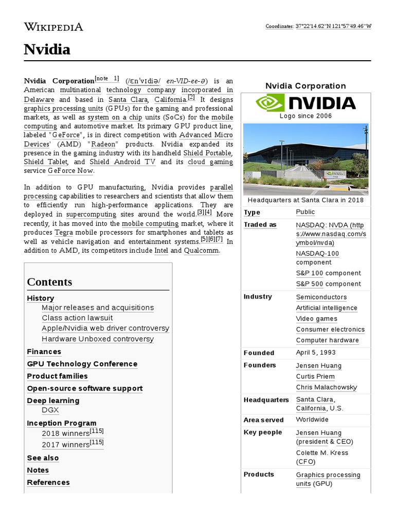 Nvidia | Download Free PDF | Graphics Processing Unit | Computer Hardware