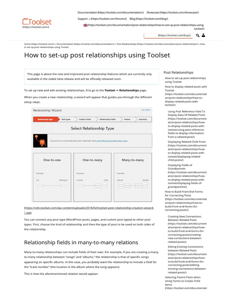 How To Set-Up Post Relationships Using Toolset - Toolset | PDF | Computing | Software