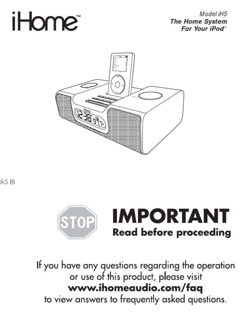 Ihome 5 Manual | PDF | I Pod | Ac Power Plugs And Sockets
