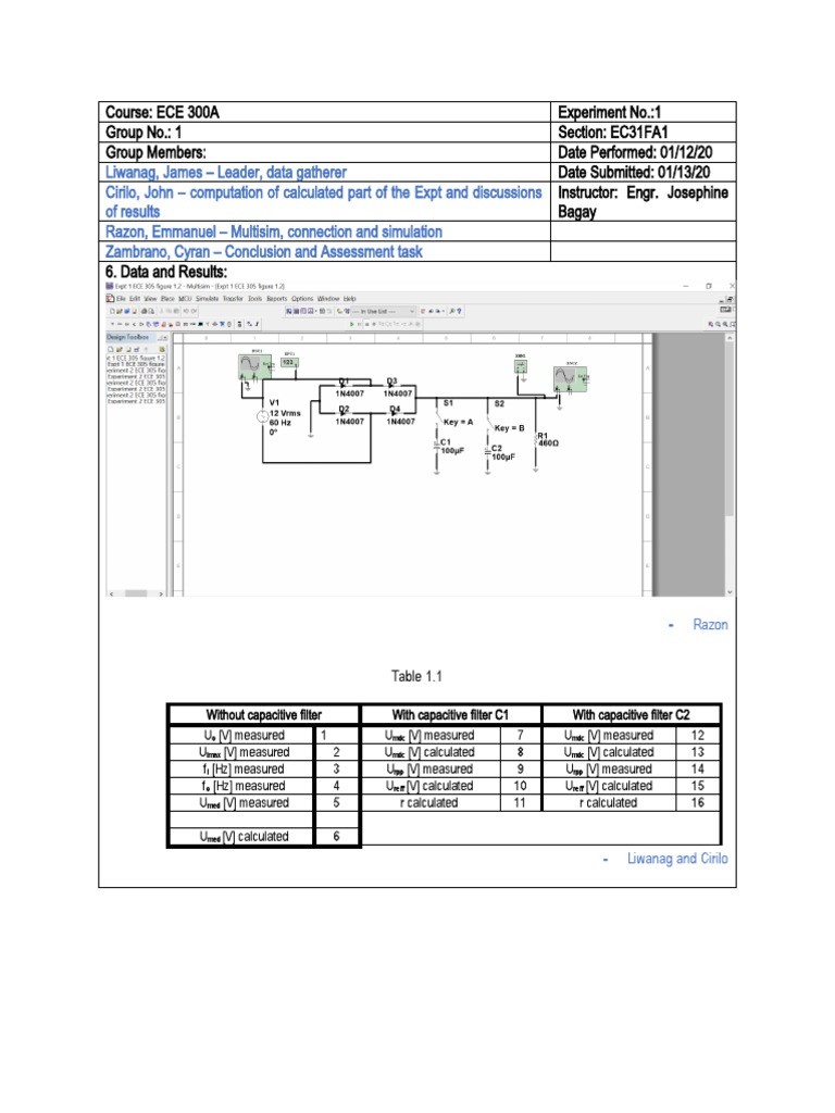 Sample Laboratory Report | Download Free PDF | Rectifier | Capacitor