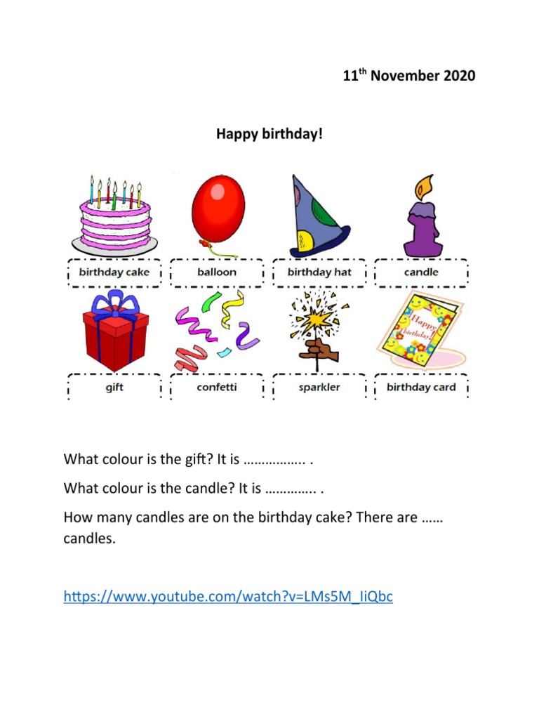 It's My Birthday Clasa A 2-A | PDF