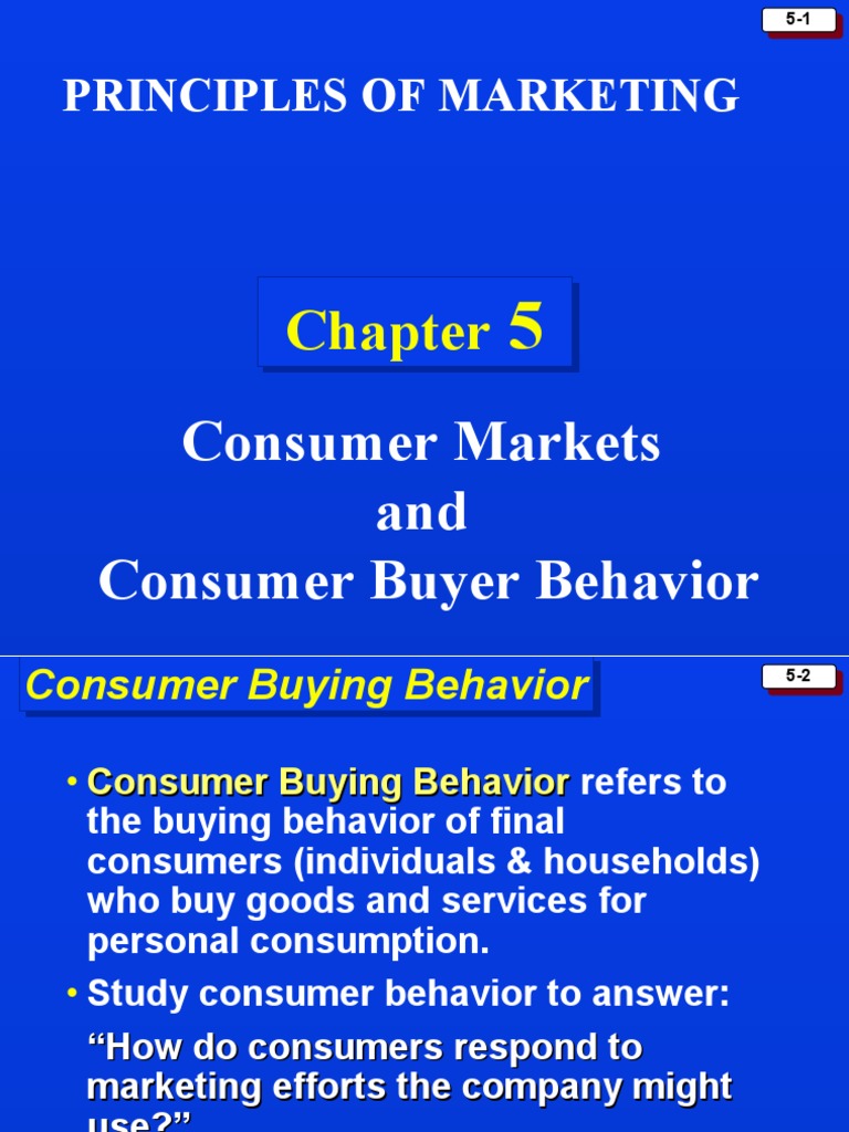 Principles of Marketing: Consumer Markets and Consumer Buyer Behavior ...