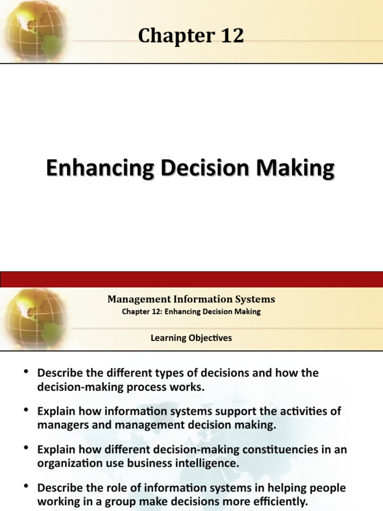 Chapter 12 | PDF | Decision Support System | Decision Making