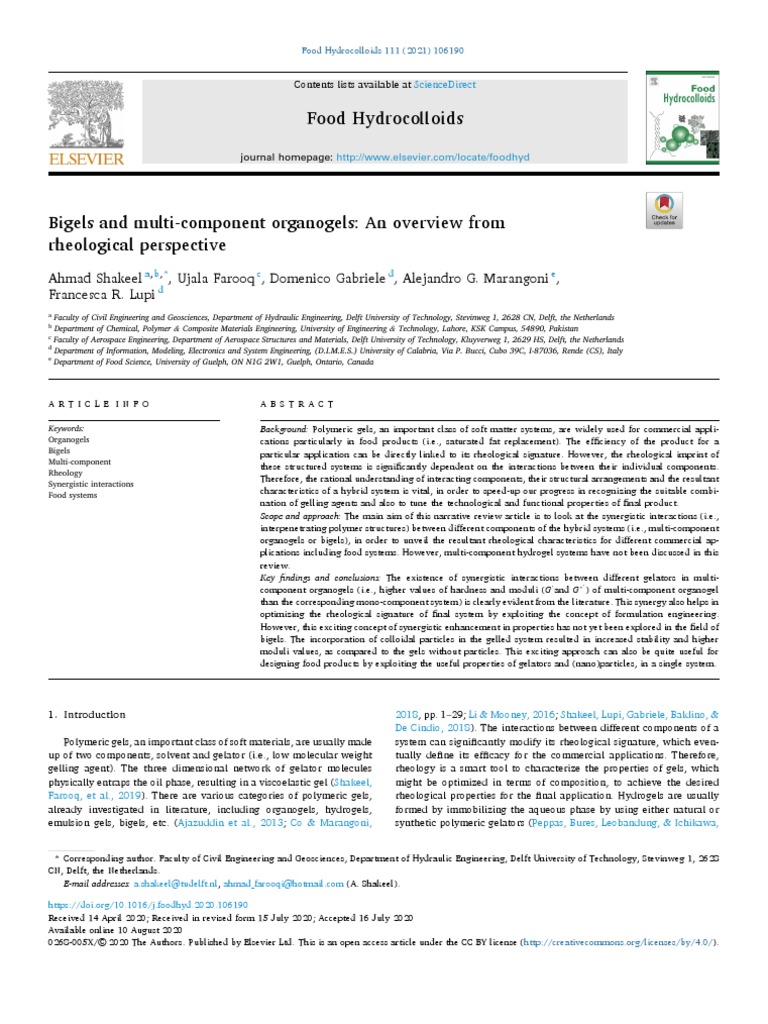 Bigels and Multicomponent Organogels - An Overview From Rheological ...