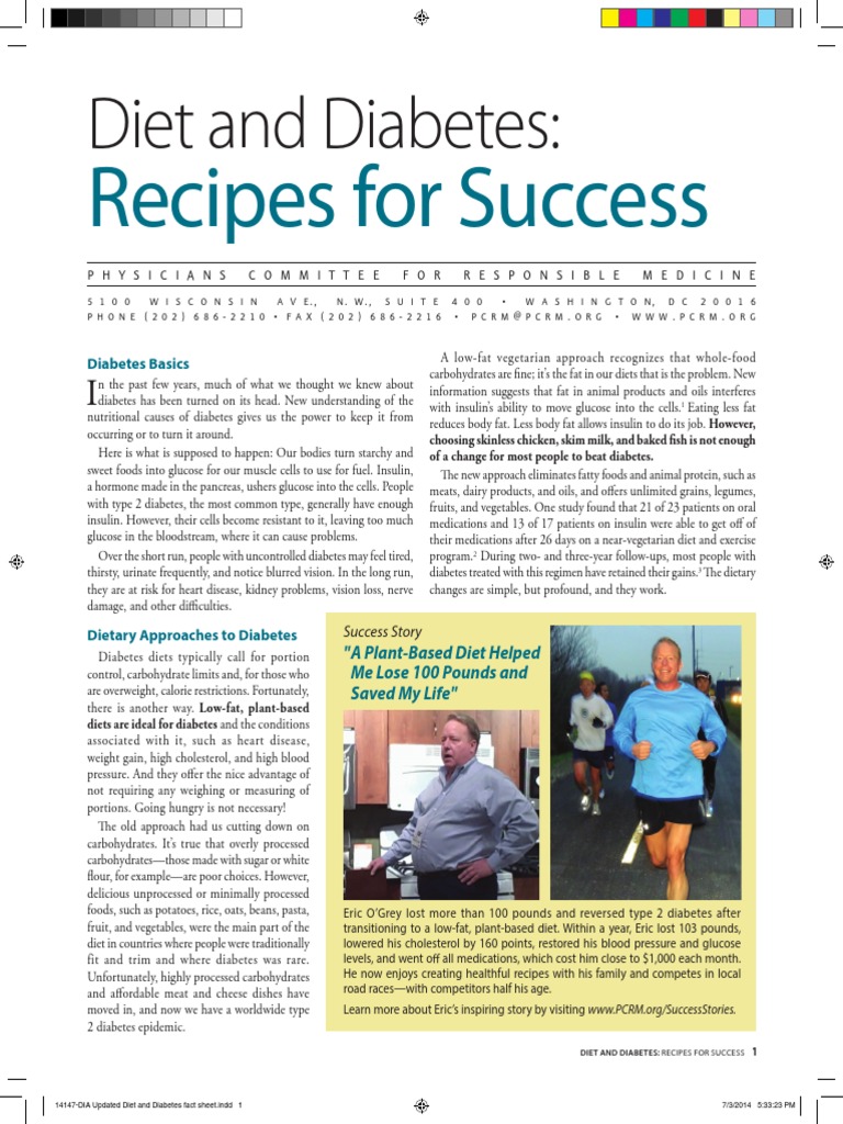 Diet and Diabetes Fact Sheet PDF | PDF | Dieting | Whole Grain