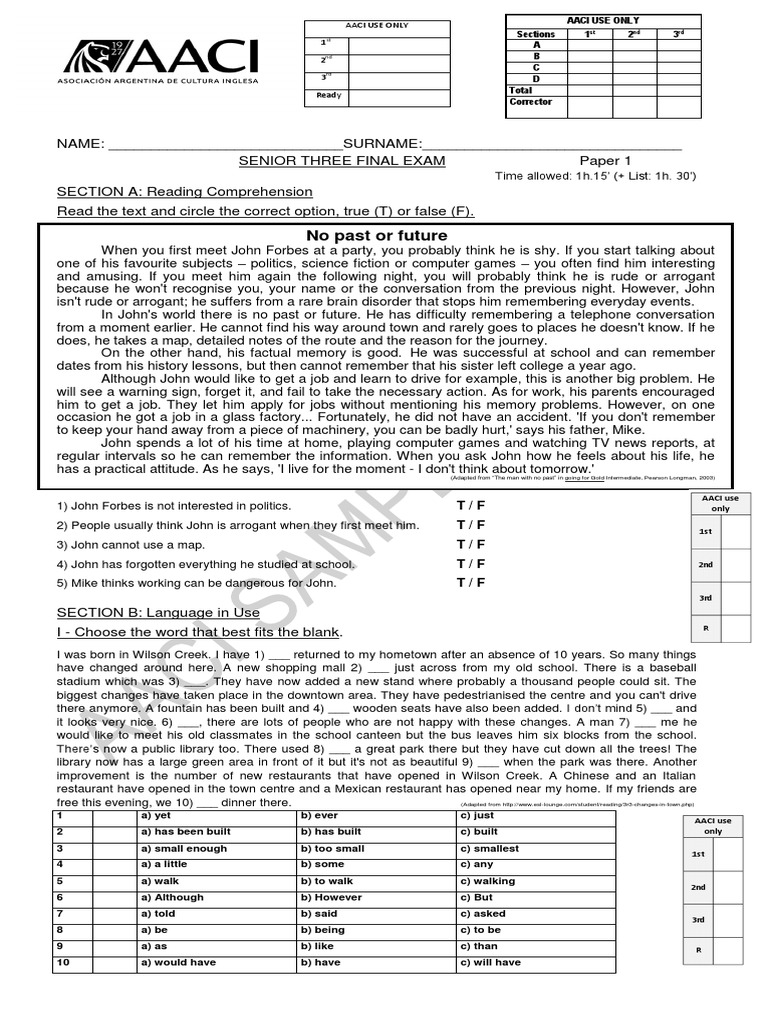 Senior 3 Paper 1 | PDF