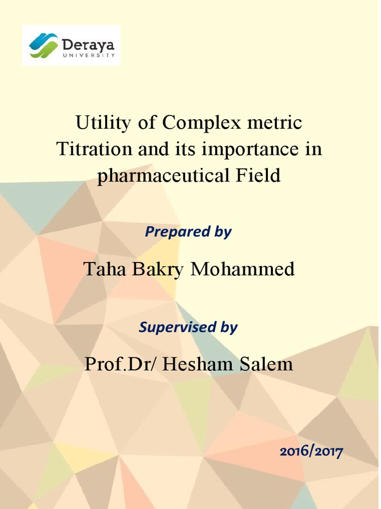 Complexometric Titration in Pharmaceuticals | PDF | Titration | Chemistry
