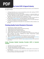 SOP For Textile and Garments | PDF