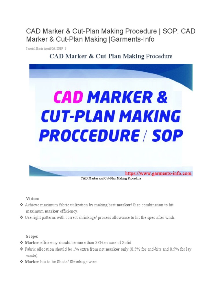 CAD Marker & Cut-Plan Making Procedure | PDF | Business Process