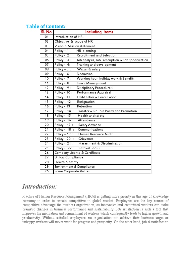 HR Sop | PDF | Human Resource Management | Human Resources