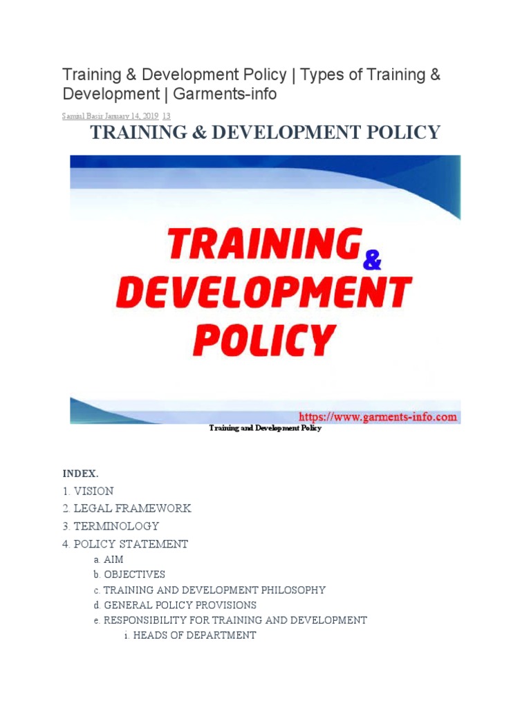 Training & Development Policy | PDF | Competence (Human Resources ...