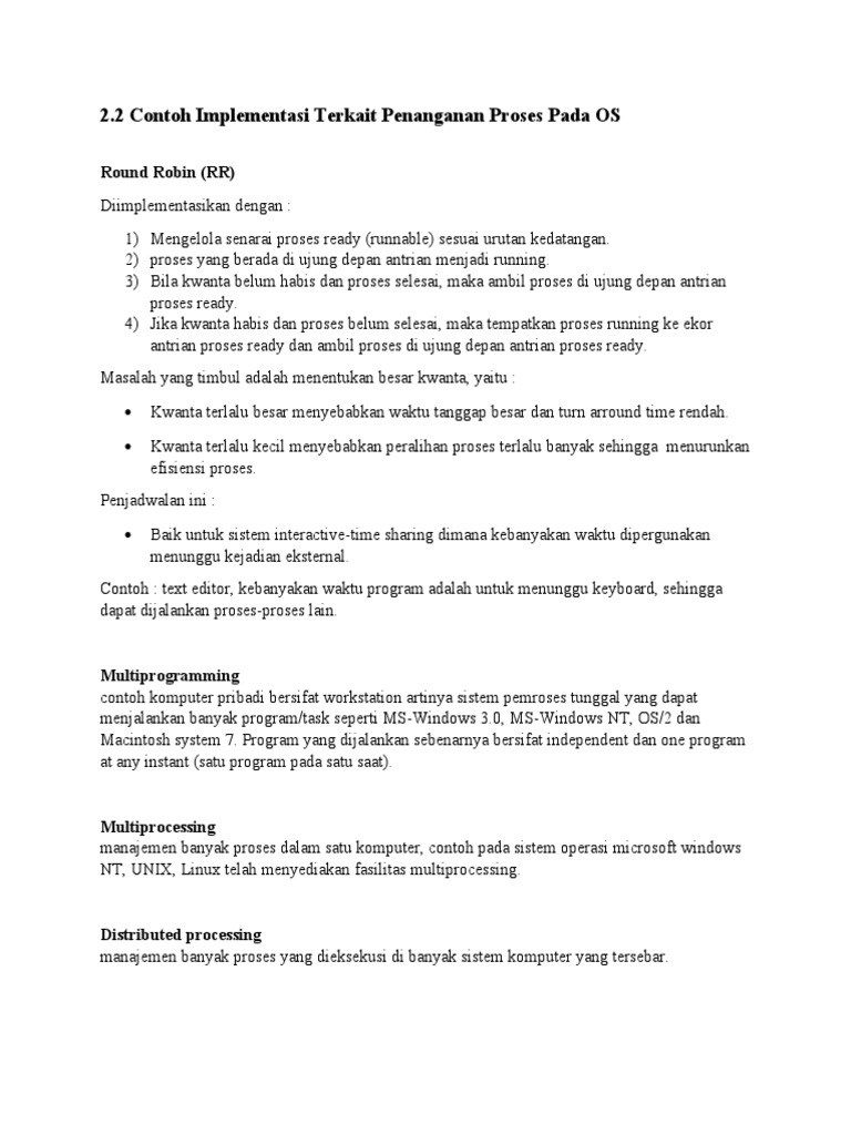 Contoh Implementasi Os | PDF