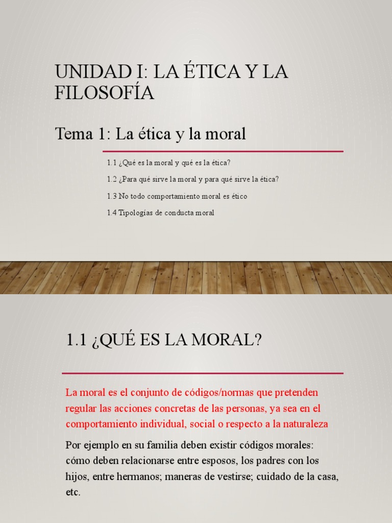 Tema 1 La Ética y La Moral | PDF | Moralidad | Comportamiento