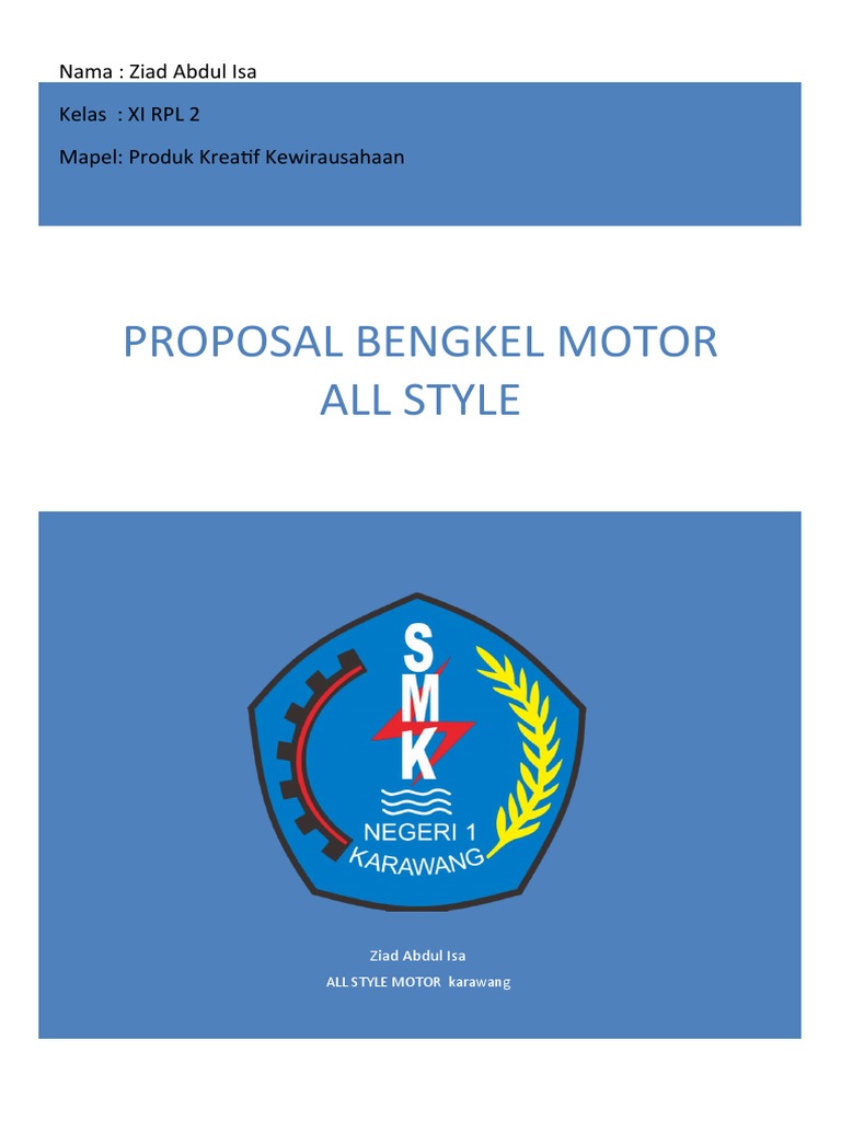 Proposal Bengkel Motor | PDF