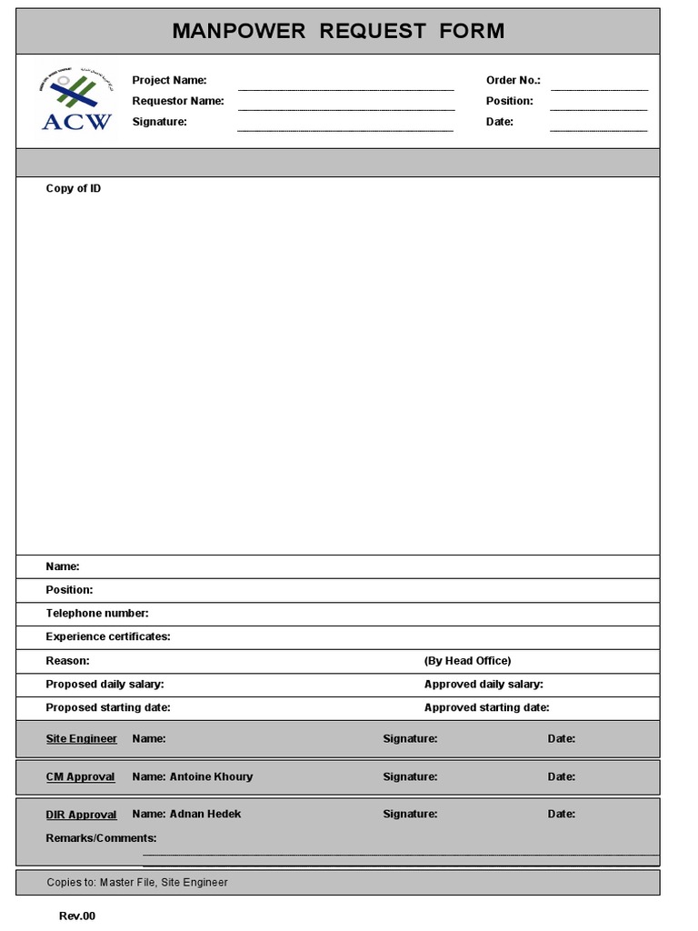 Manpower Request Form | PDF