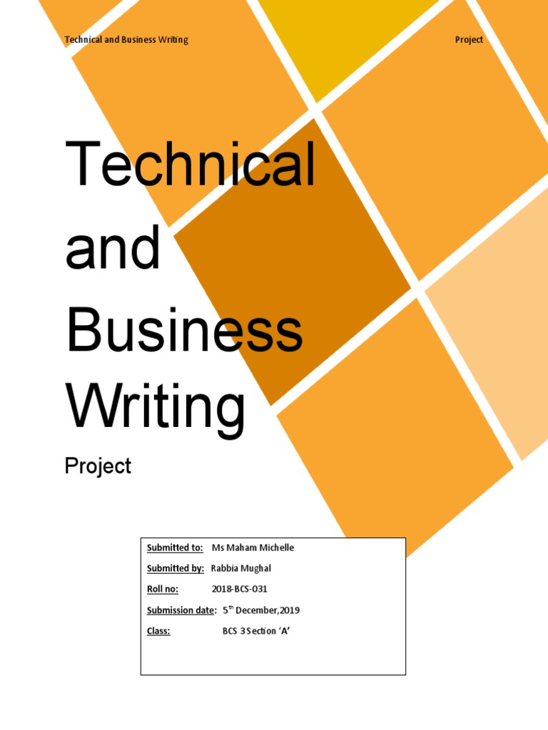 Technical and Business Writing: Project | PDF | Plain Language | Paragraph