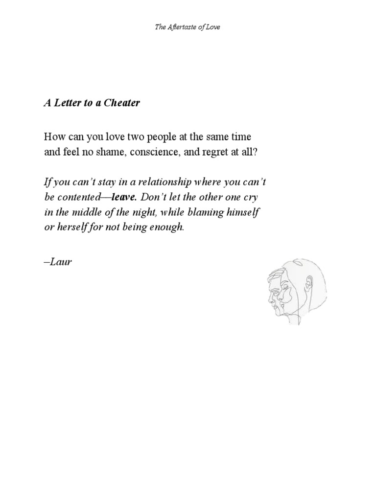 A Free-Verse Poem For A Cheater | PDF
